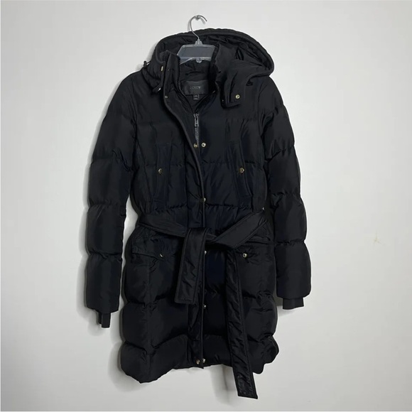 J. Crew | Jackets & Coats | J Crew Down Long Coat Womens Belted Solid ...